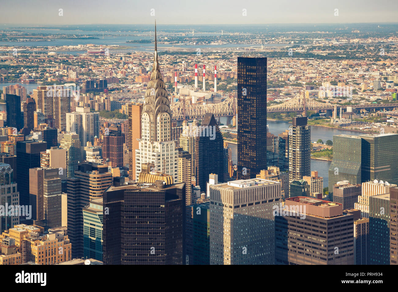 New York City skyscrapers street aerial view Stock Photo - Alamy