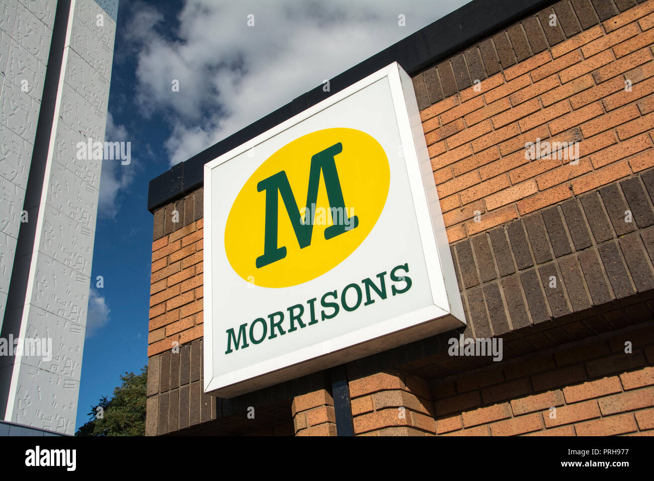 Signage outside Morrisons supermarket, High St, Brentford, London ...