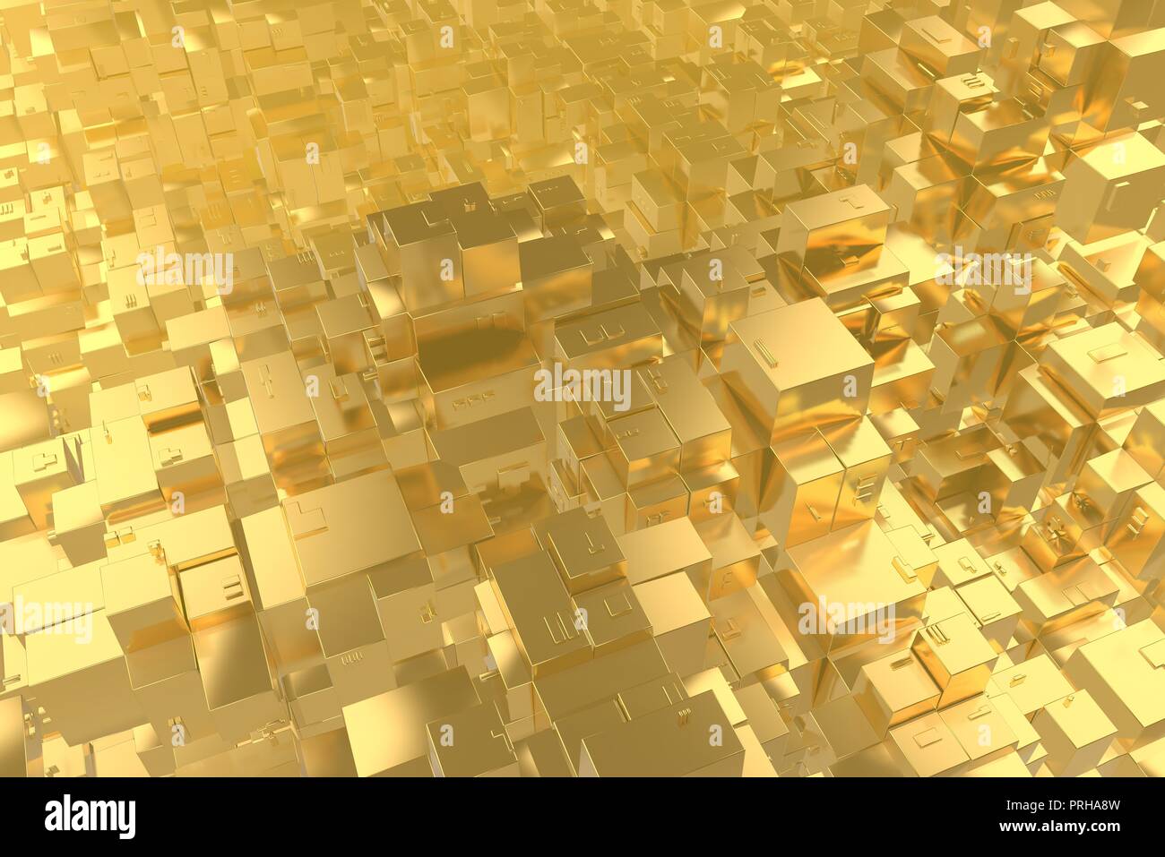 Wealth rich concept idea Golden city at sunset rays Abstract space ...