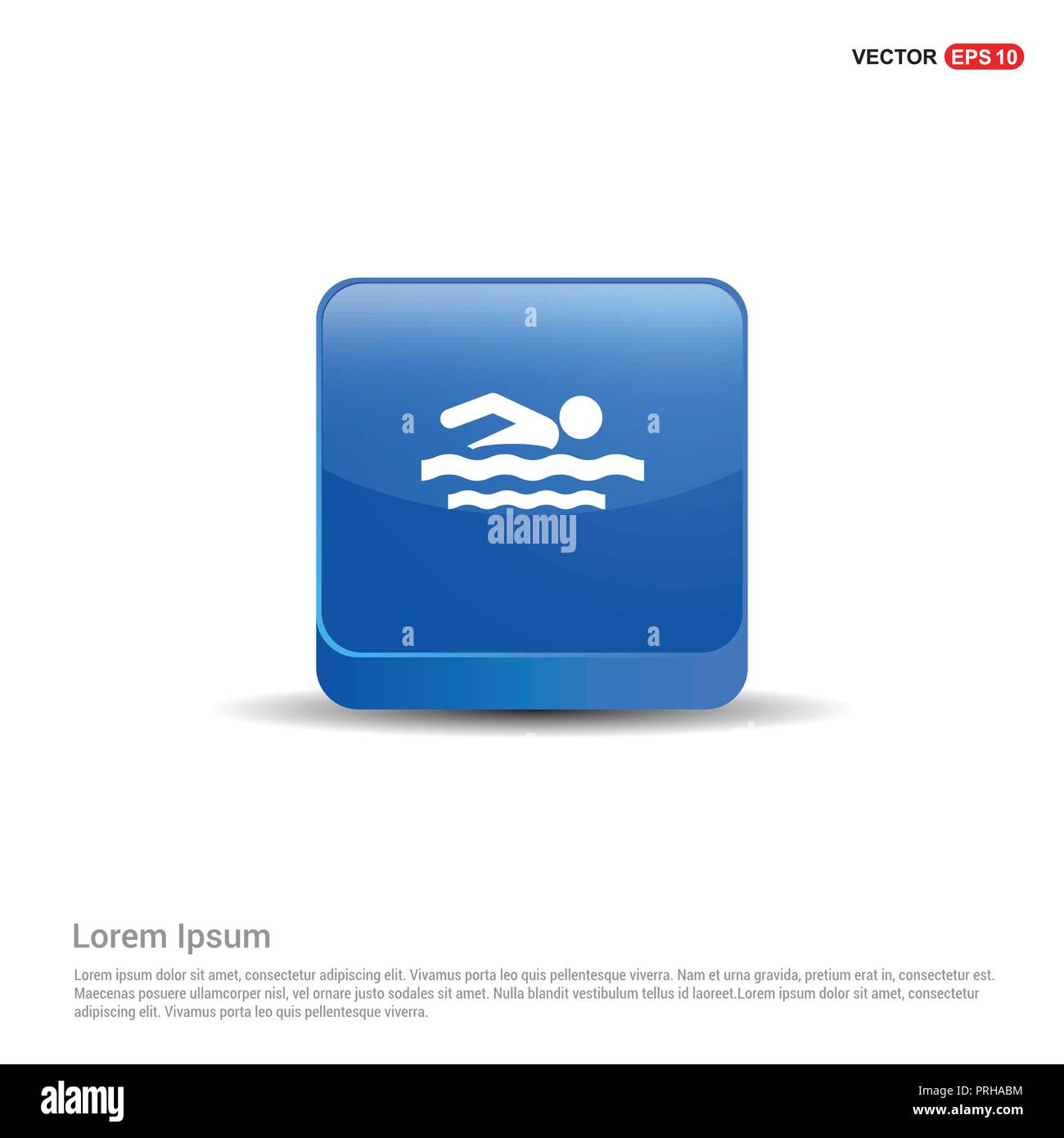 Swimming Icon - 3d Blue Button Stock Vector Image & Art - Alamy