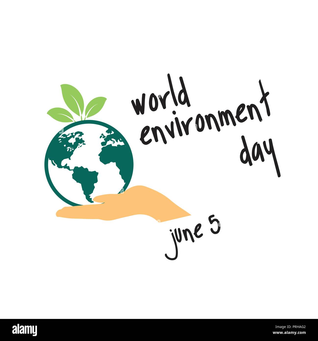 World Environment day card with light background and typography Stock ...