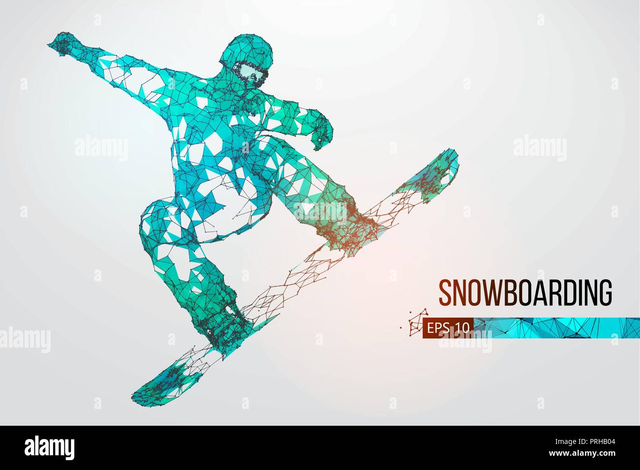 Silhouette of a snowboarder jumping isolated. Vector illustration Stock ...