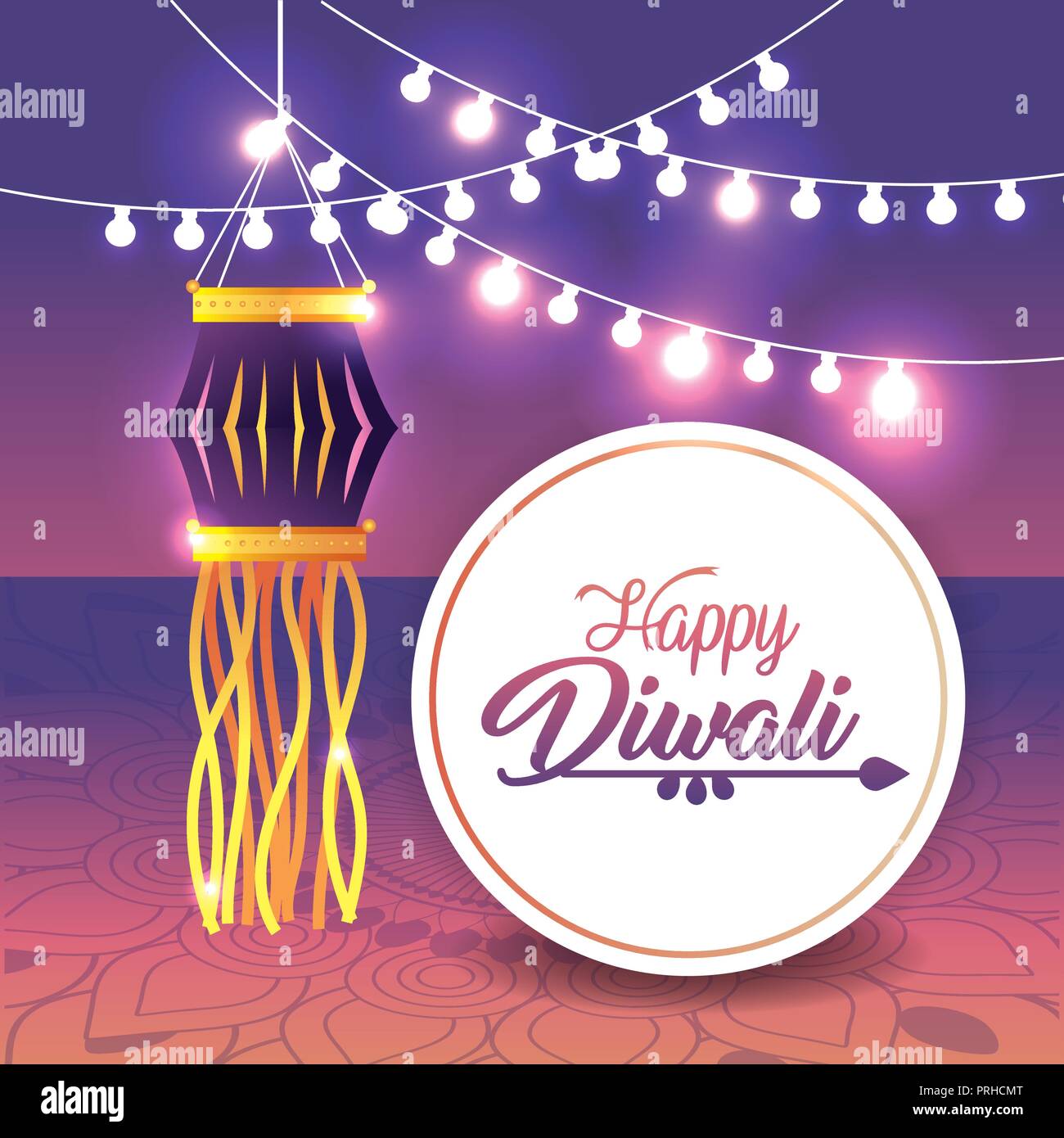 diwali lantern with bulb lights hanging Stock Vector Image & Art - Alamy
