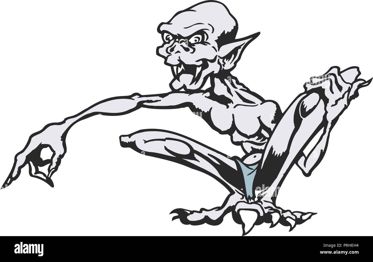 Skinny cartoon monsters . cartoon character Vector Illustration Stock ...