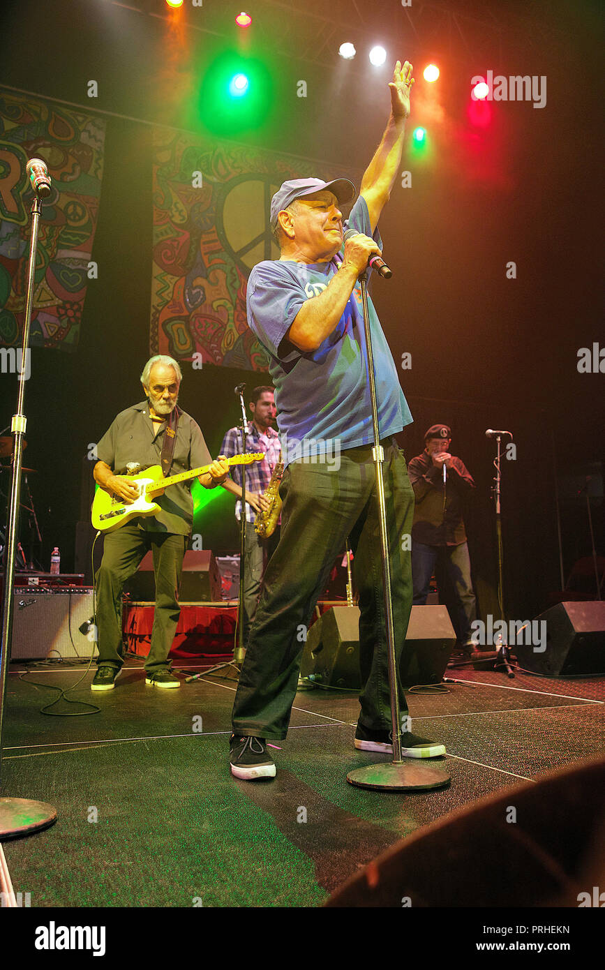 Topeka, Kansas, USA, September 17, 2014 Cheech Marin sings while Tommy ...