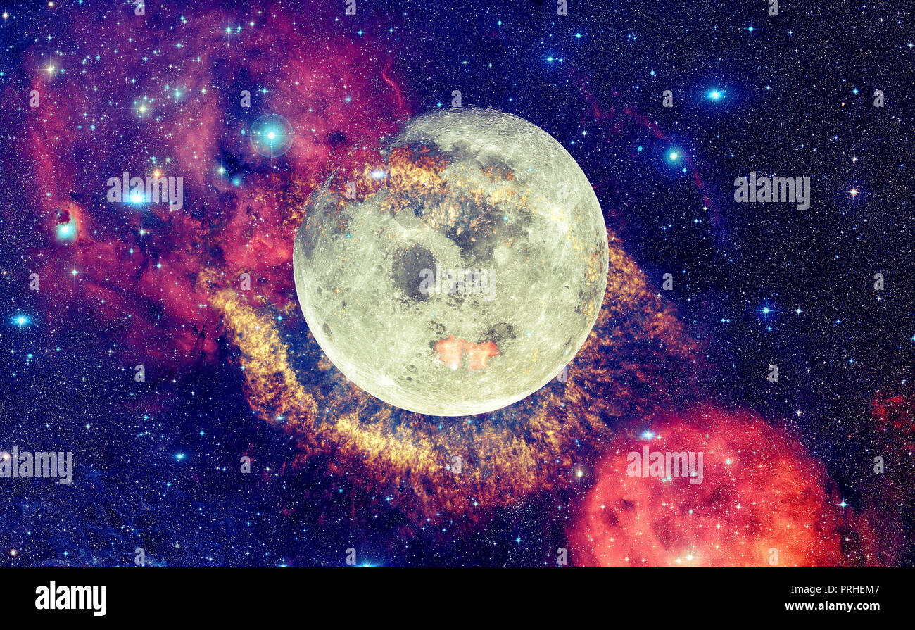 View of Earth from deep space with stars around her. Elements of this ...