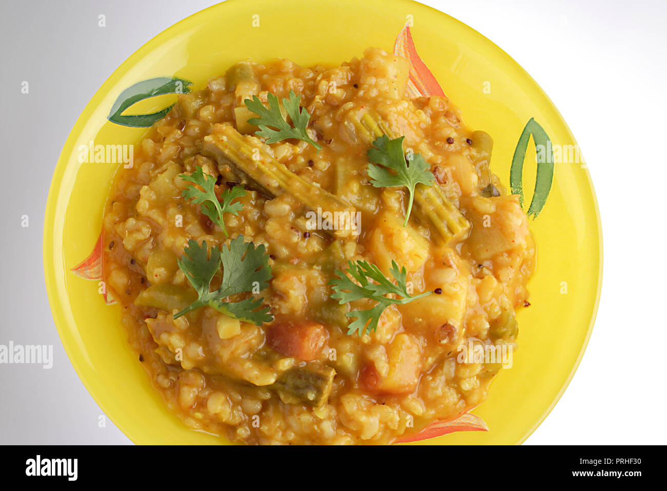 BISI BELE HULI ANA :SOUTH INDIAN RICE WITH DAL & VEGETABLES Stock Photo ...