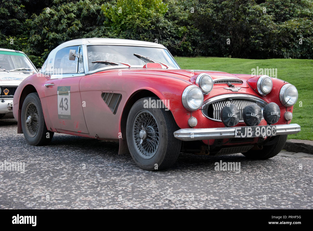 1965 red austin healey 3000 mk iii classic sports car hi-res stock ...