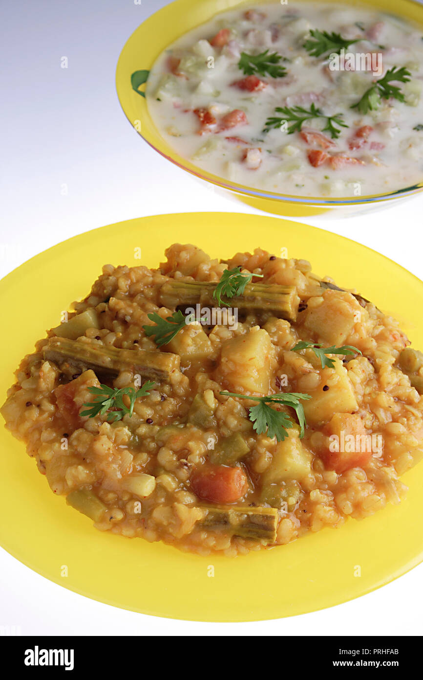 BISI BELE HULI ANA & PACHHADI:SOUTH INDIAN RICE WITH DAL & VEGETABLES ...