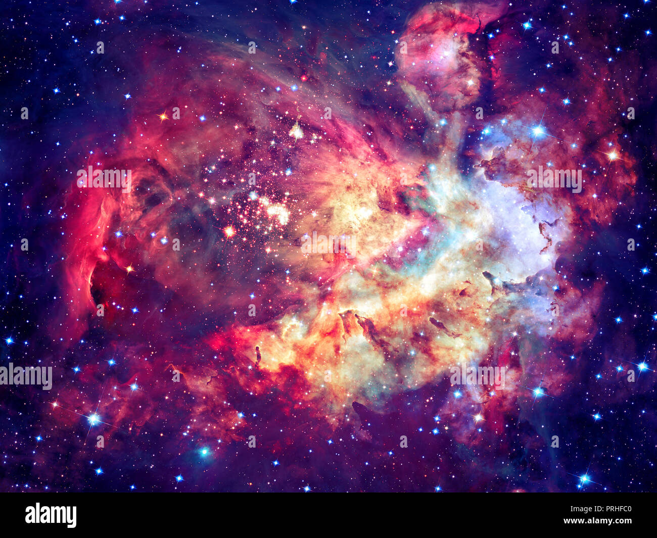 Colorful space nebula with stars. Elements of this image furnished by ...