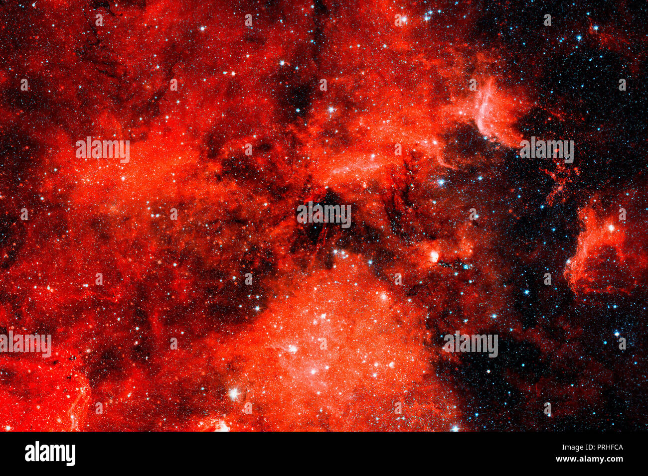 Red galaxy in outer space. Elements of this image furnished by NASA ...