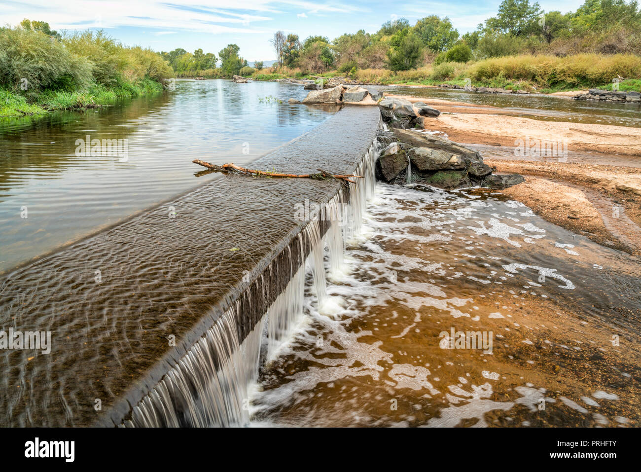 water diversion dam on the South Platte River in northern Colorado ...