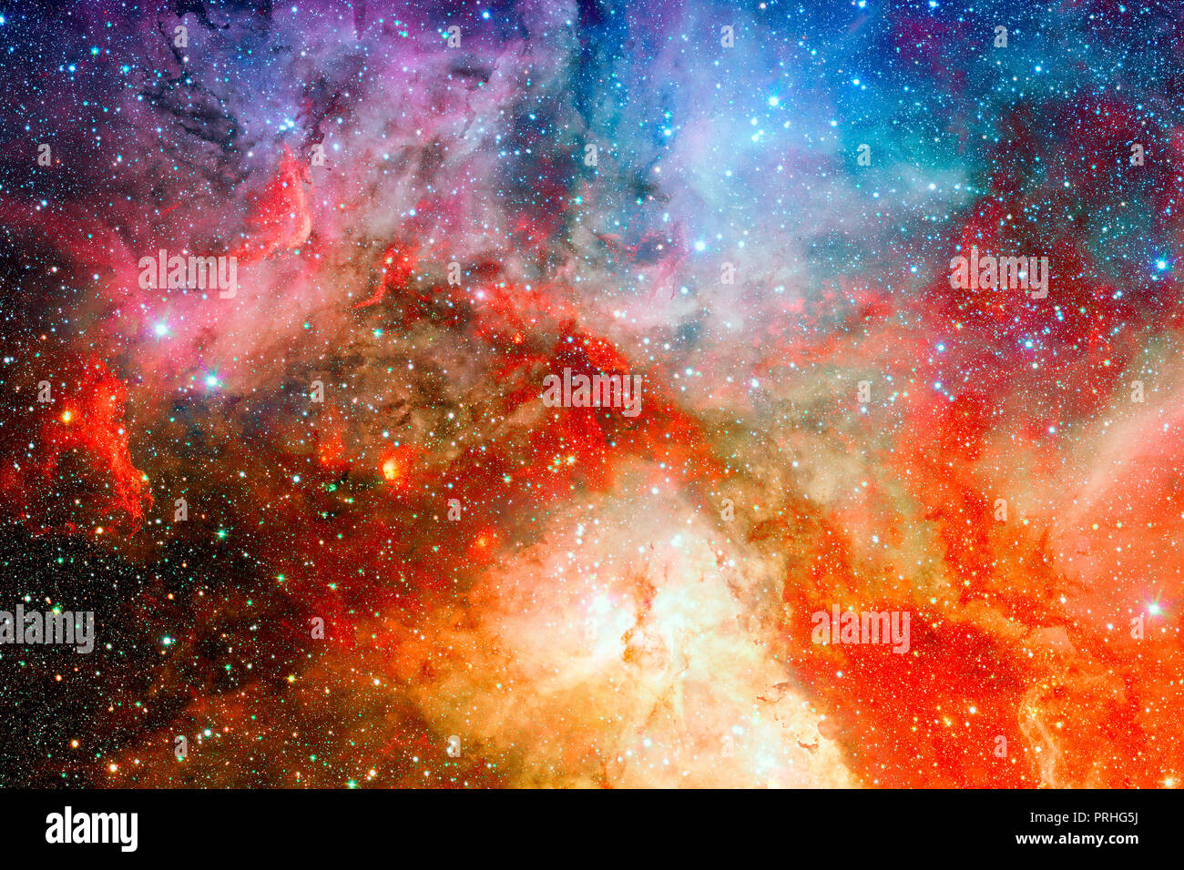 Colorful space nebula with stars. Elements of this image furnished by ...