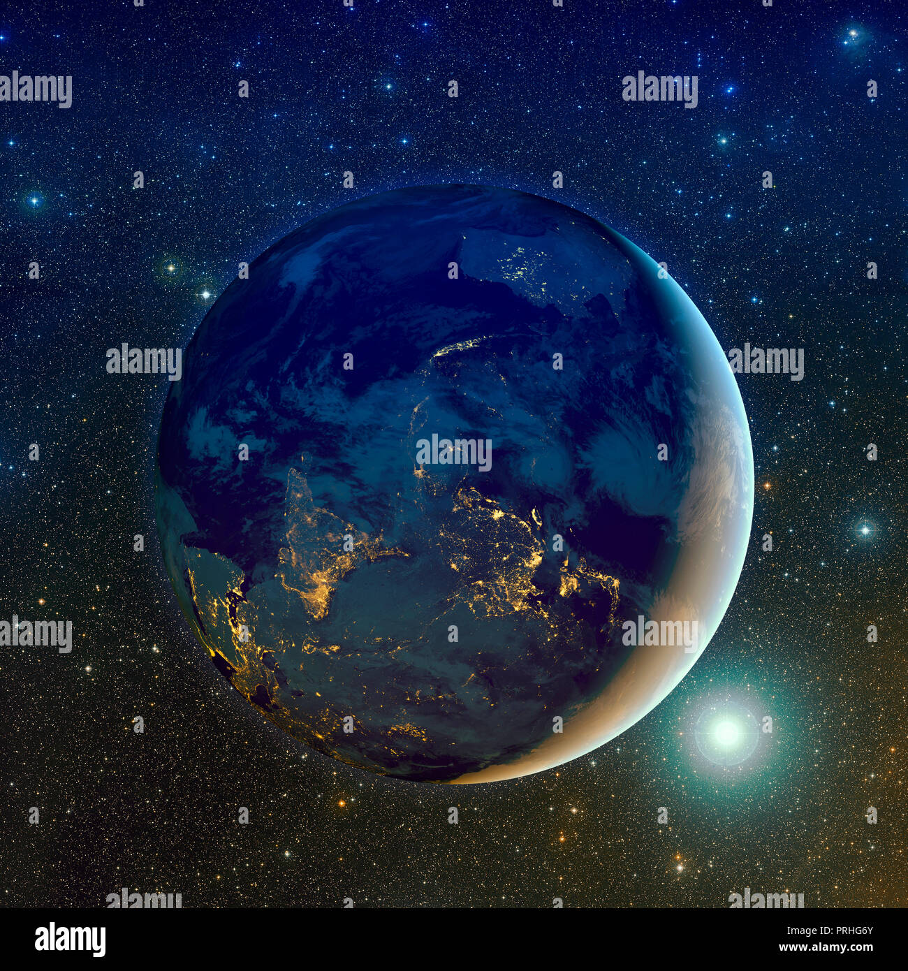 Night view of the Earth planet. Elements of this Image Furnished by ...