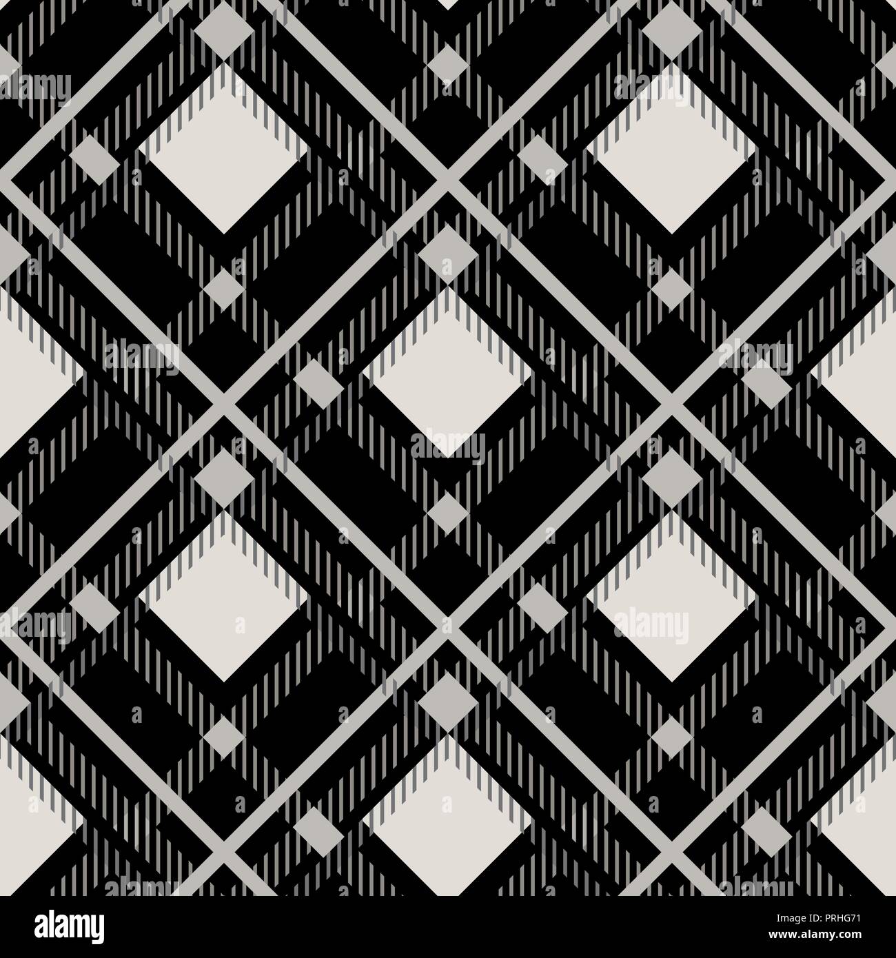Black white diagonal check texture seamless pattern. Vector ...