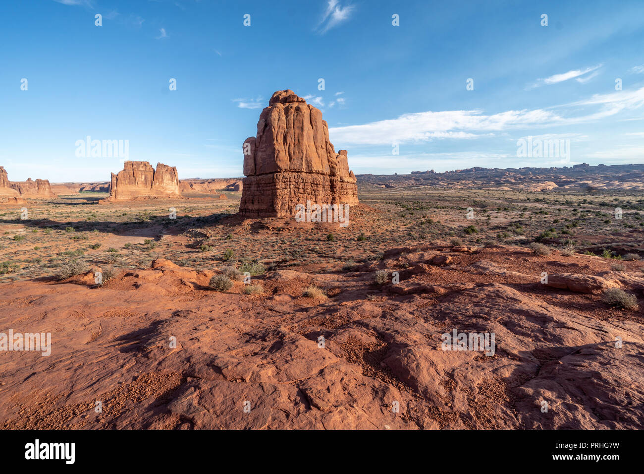View of the Courthouse Towers from La Sal Mountains Viewpoint Stock ...