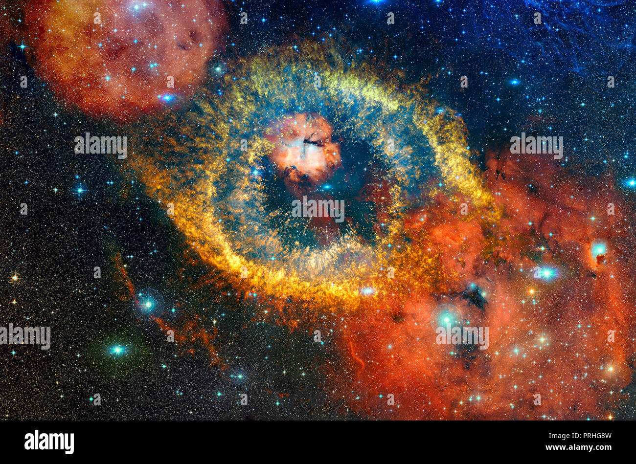 Bright nebula with stars in outer space. Elements of this image ...