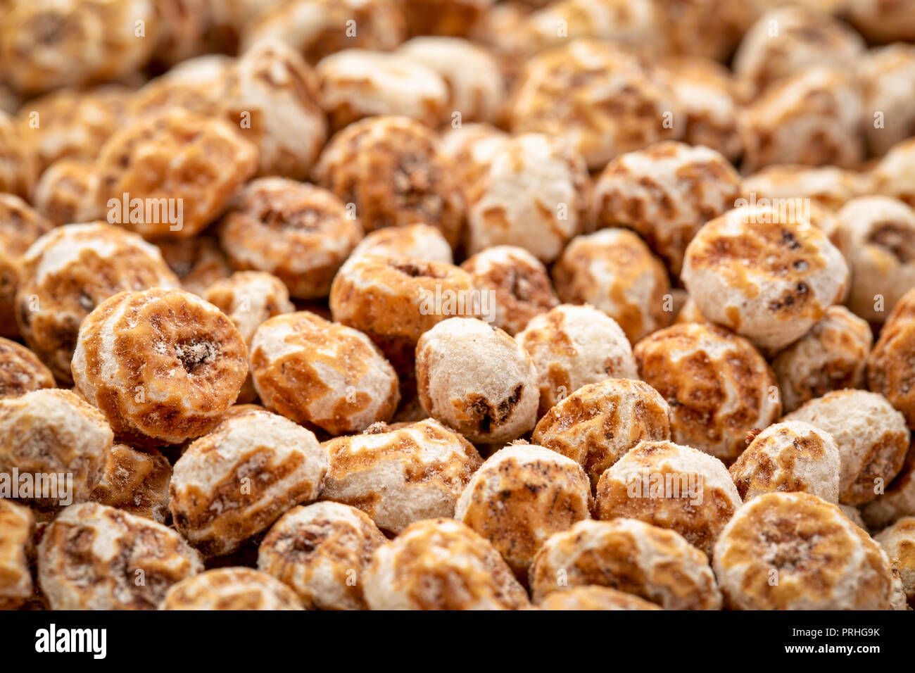 organic peeled tiger nuts, a rich source of resistant starch, top view ...