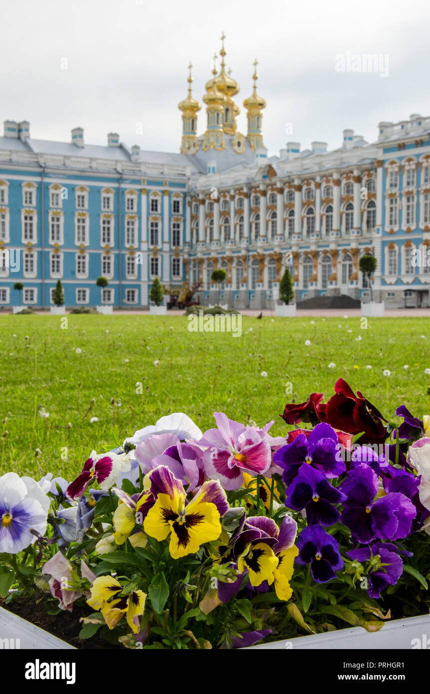 Catherine Palace is a Rococo palace located in the town of Tsarskoye ...