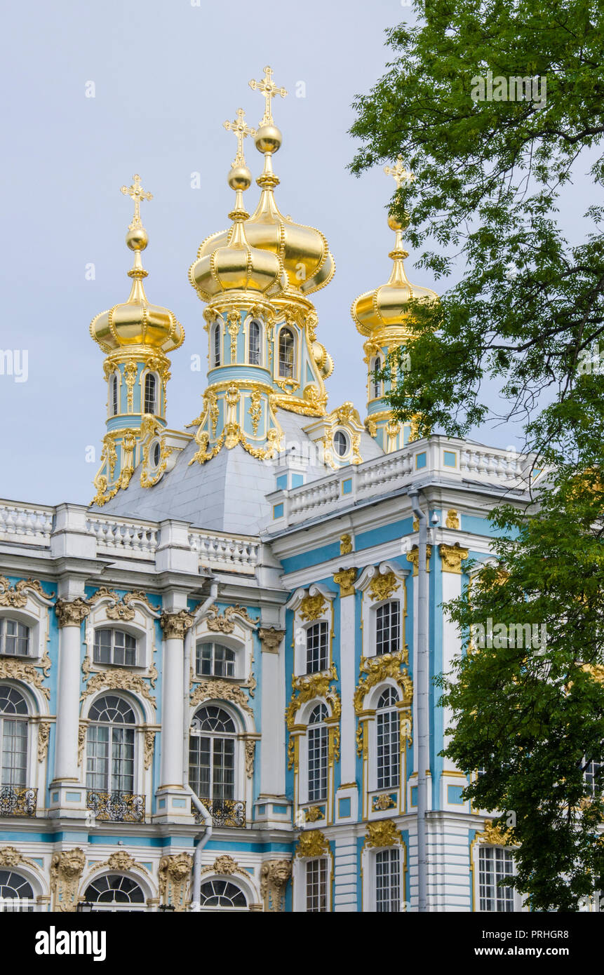 Catherine Palace is a Rococo palace located in the town of Tsarskoye ...