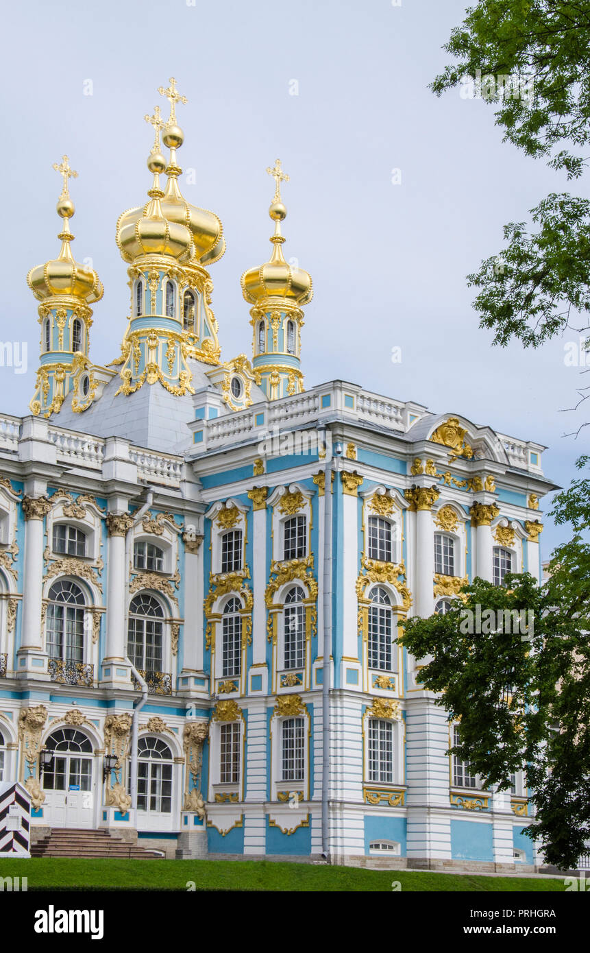Catherine Palace is a Rococo palace located in the town of Tsarskoye ...