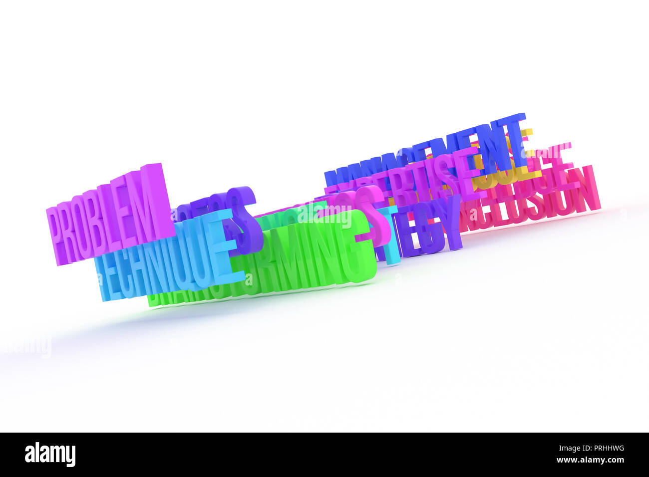 Technique & problem, business conceptual colorful 3D words. background ...