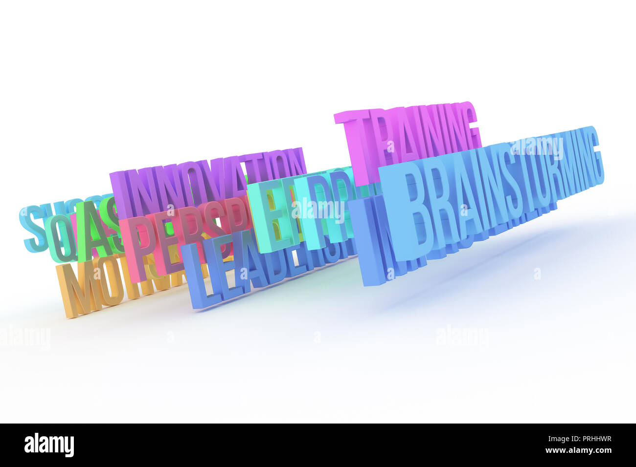 Training & brainstorming, business conceptual colorful 3D words ...