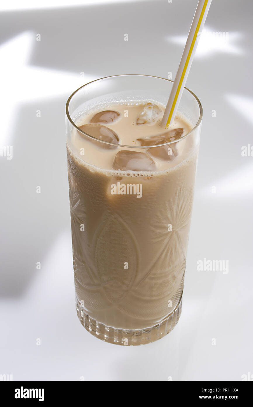 Cold Coffee against a white background Stock Photo - Alamy