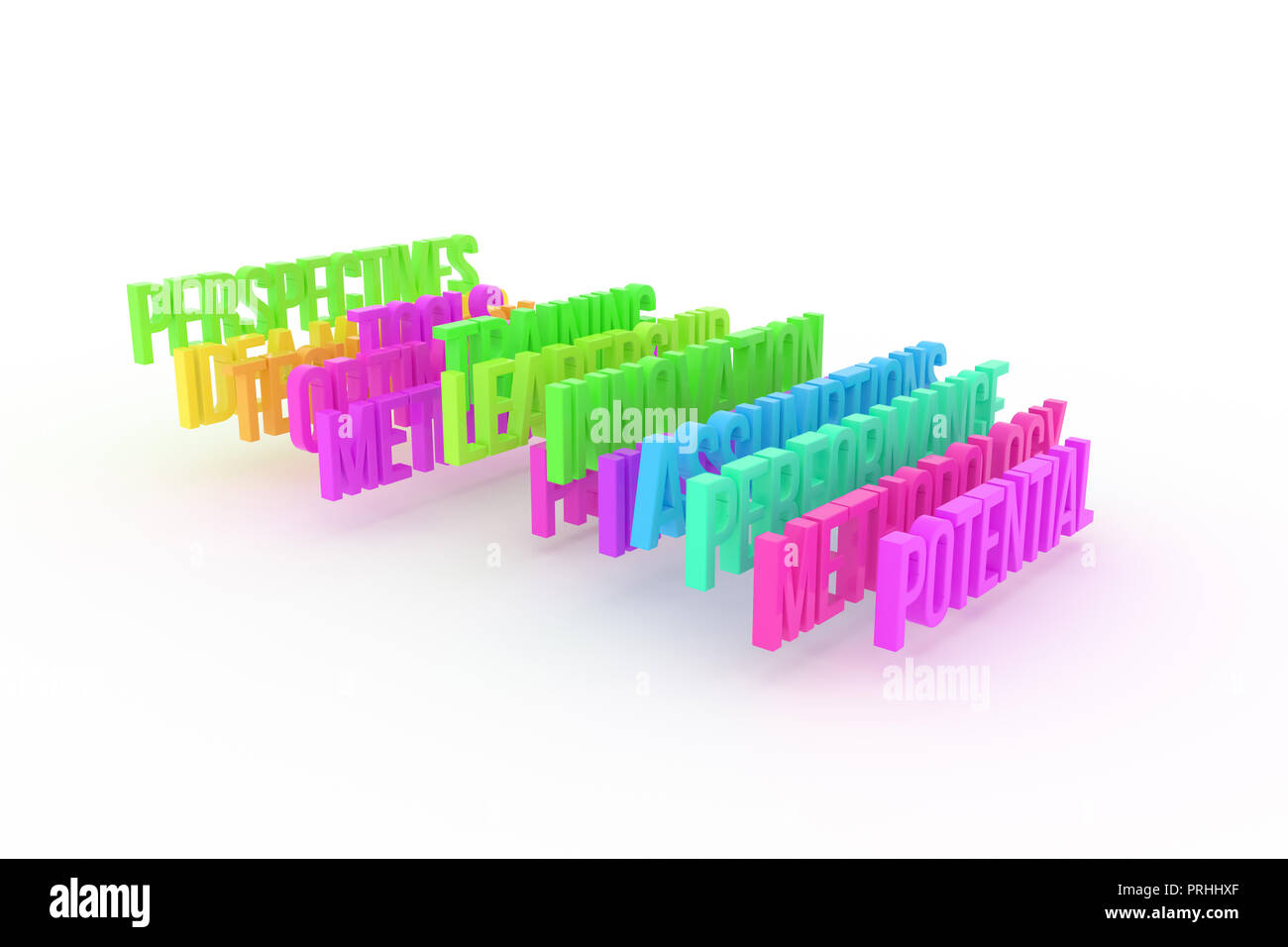 Potential, performance & methodology, business conceptual colorful 3D ...