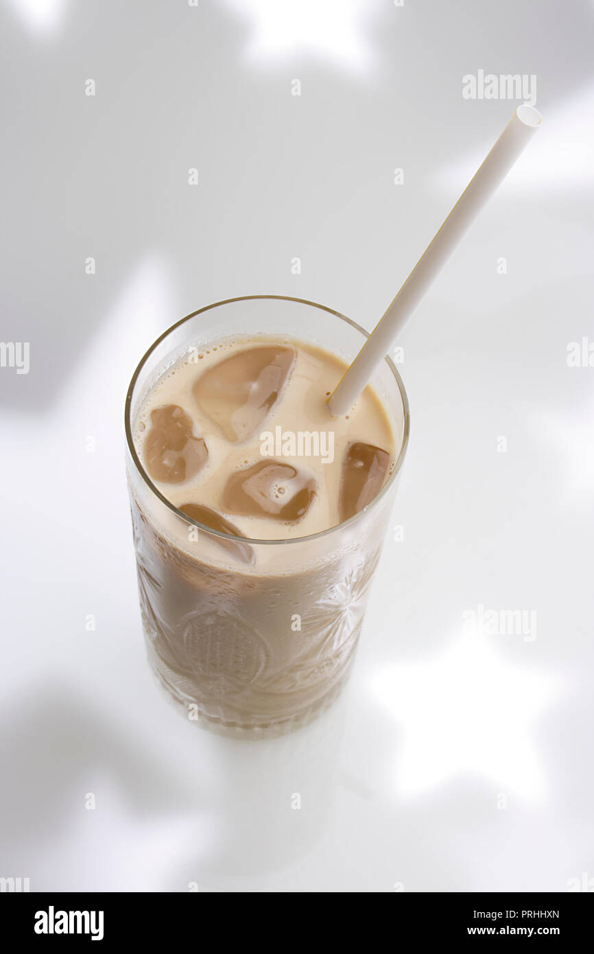 Cold Coffee against a white background Stock Photo - Alamy
