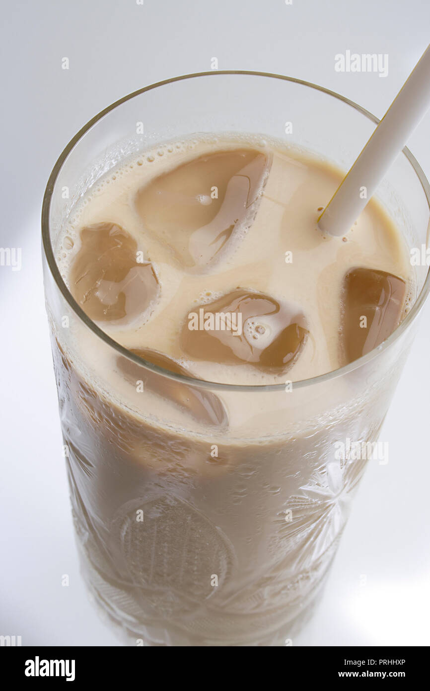 Cold Coffee against a white background Stock Photo - Alamy