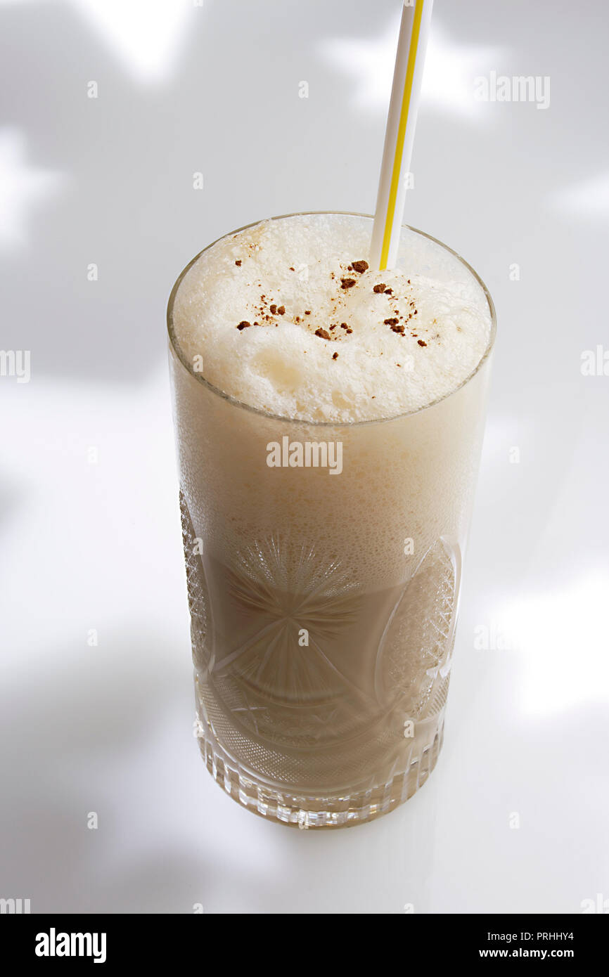 Cold Coffee against a white background Stock Photo - Alamy