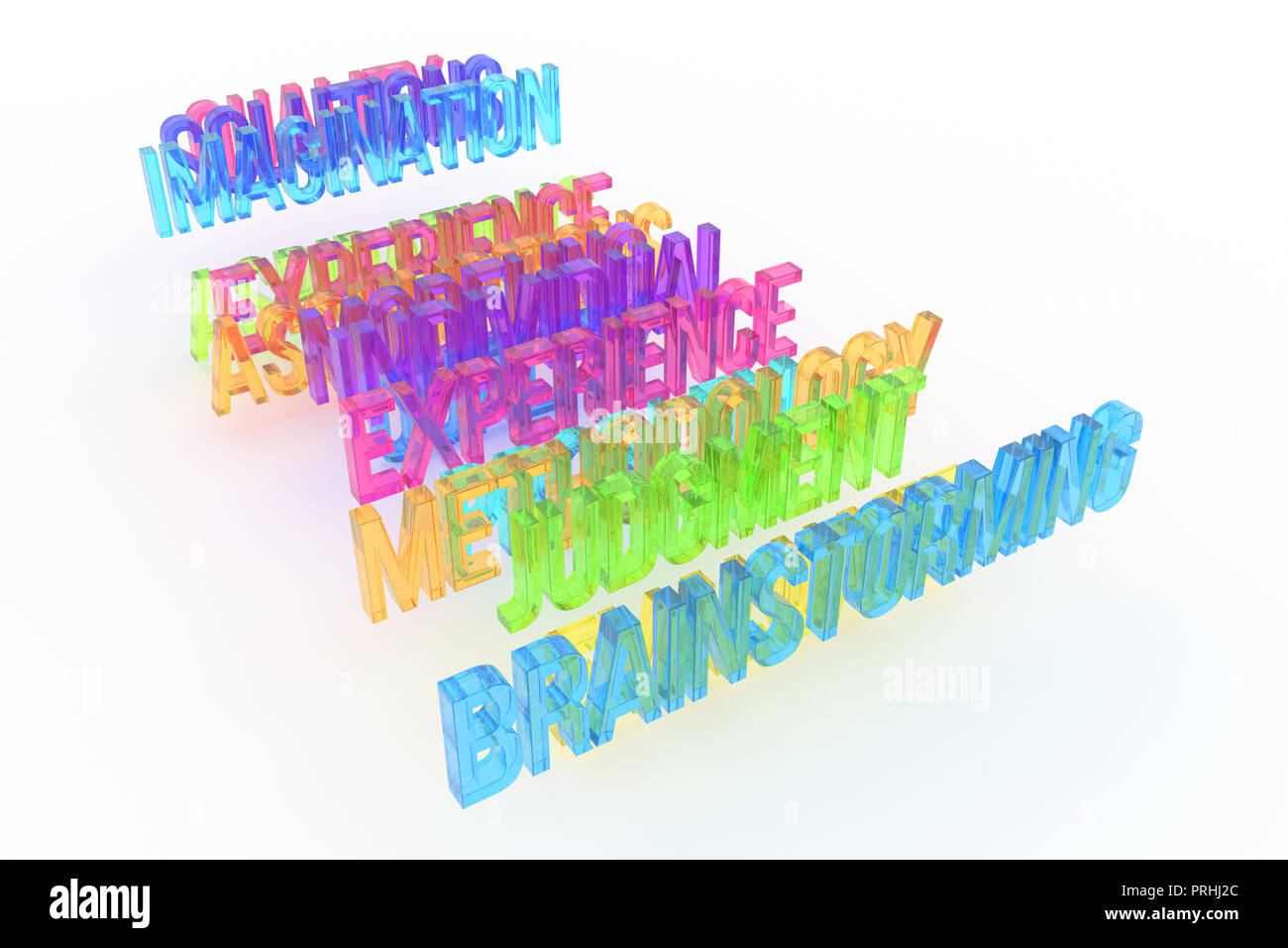 Brainstorming, business conceptual colorful 3D words. illustrations cgi ...