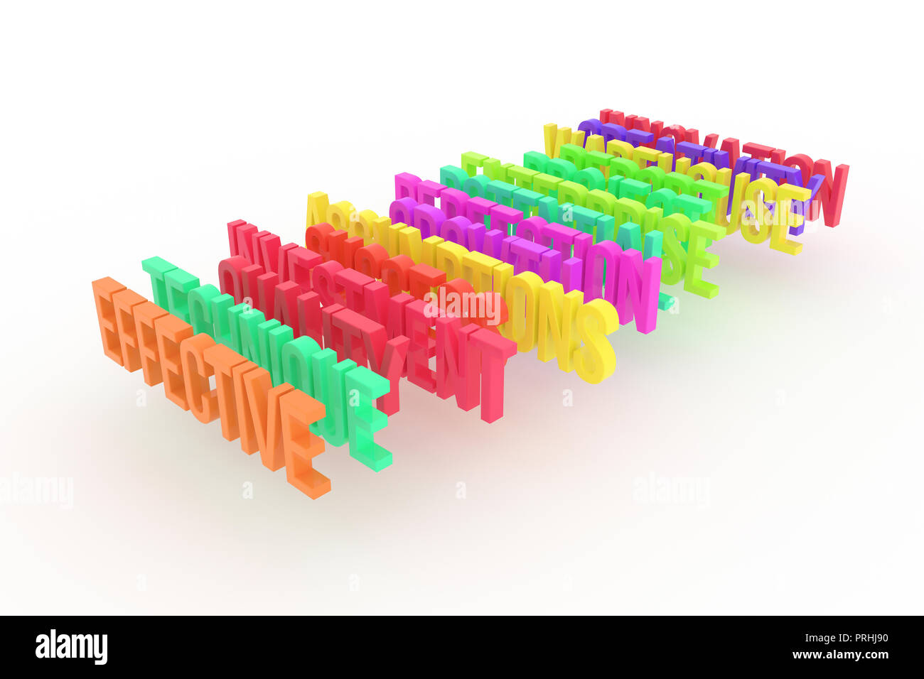 Technique & effective, business conceptual colorful 3D words ...