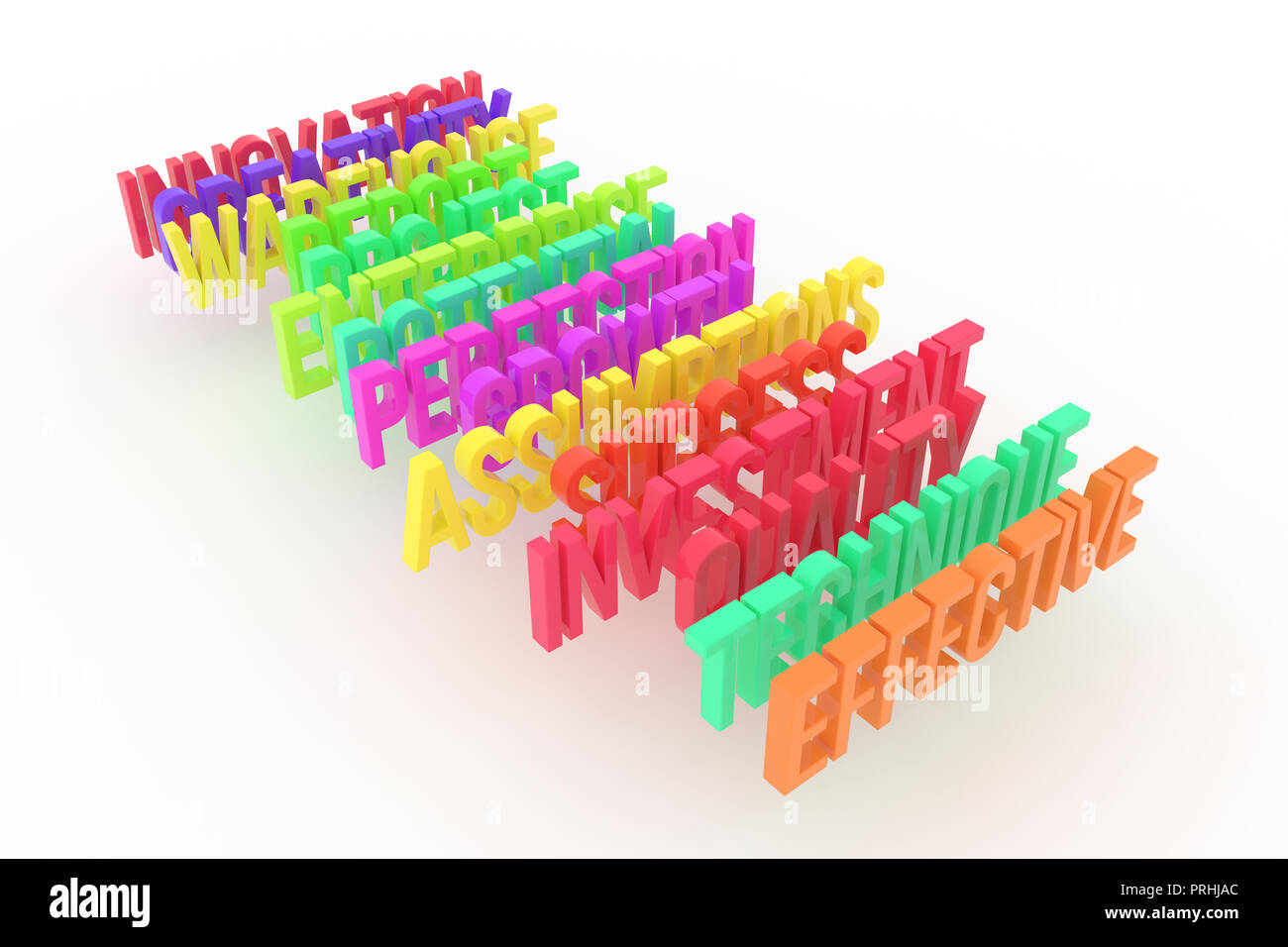 Technique & effective, business conceptual colorful 3D words ...