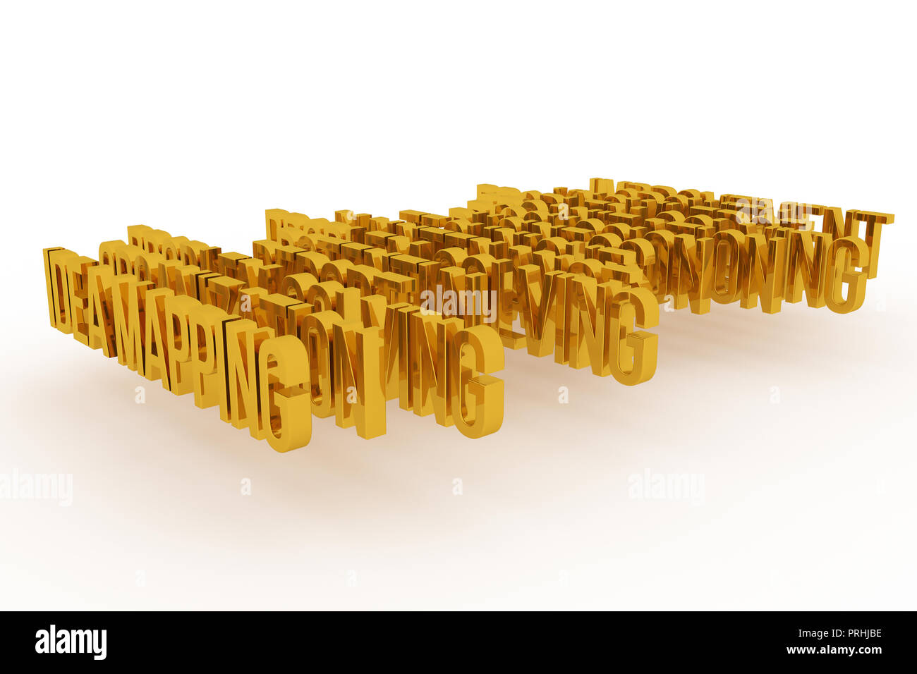 Idea mapping, business conceptual golden 3D words. background cgi ...