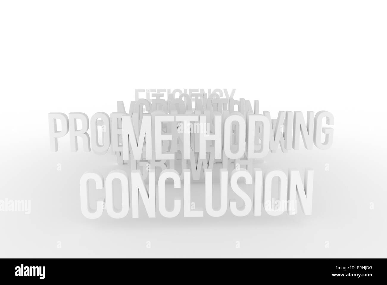 Method & conclusion, business conceptual gray or black & white B&W 3D ...