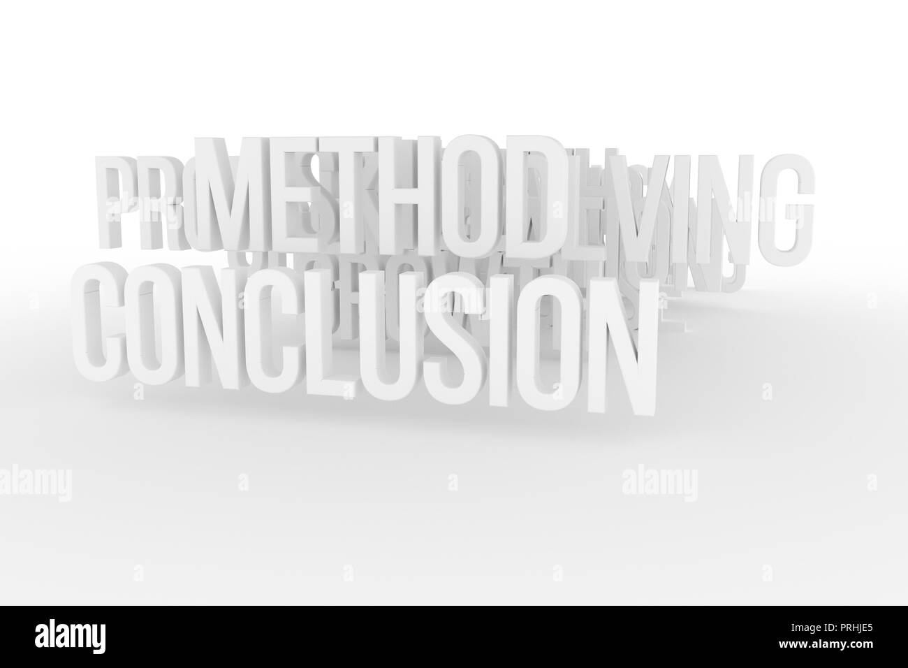 Method & conclusion, business conceptual gray or black & white B&W 3D ...