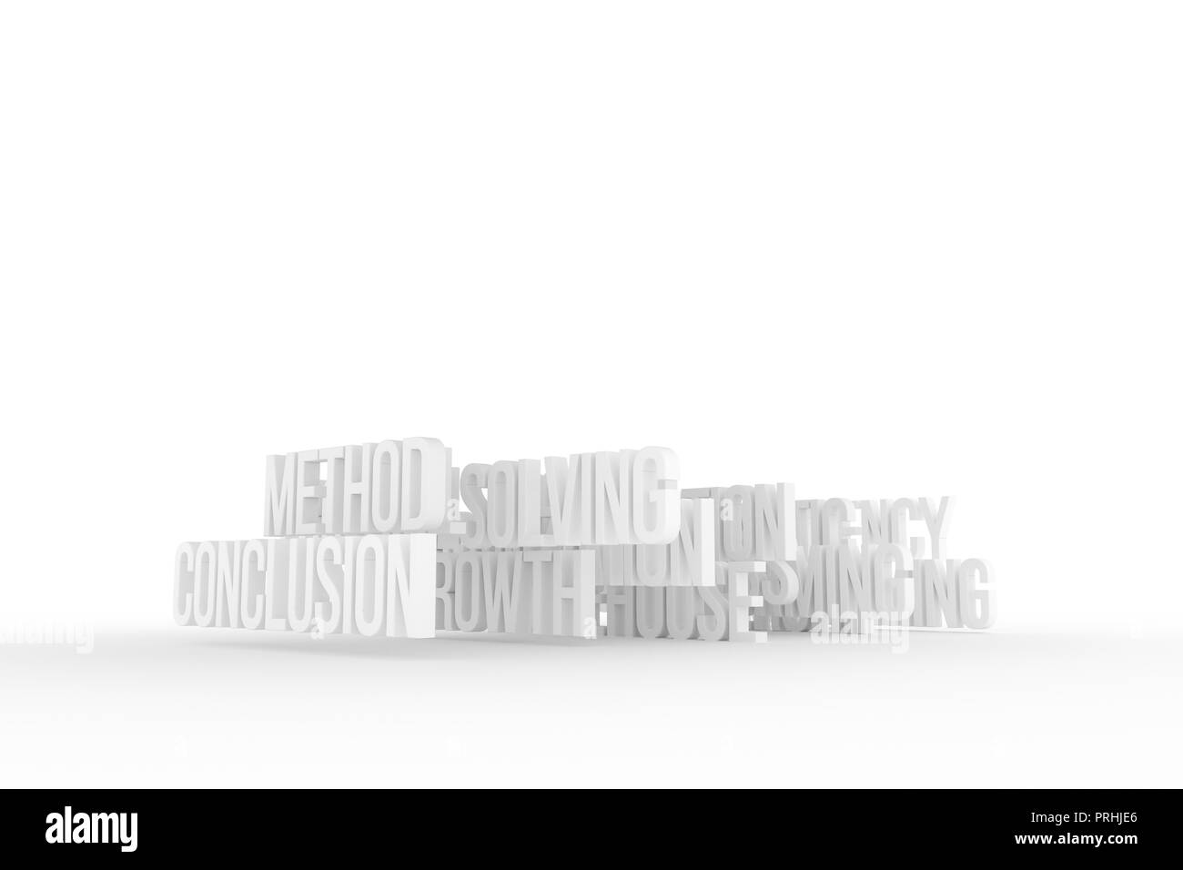 Method & conclusion, business conceptual gray or black & white B&W 3D ...