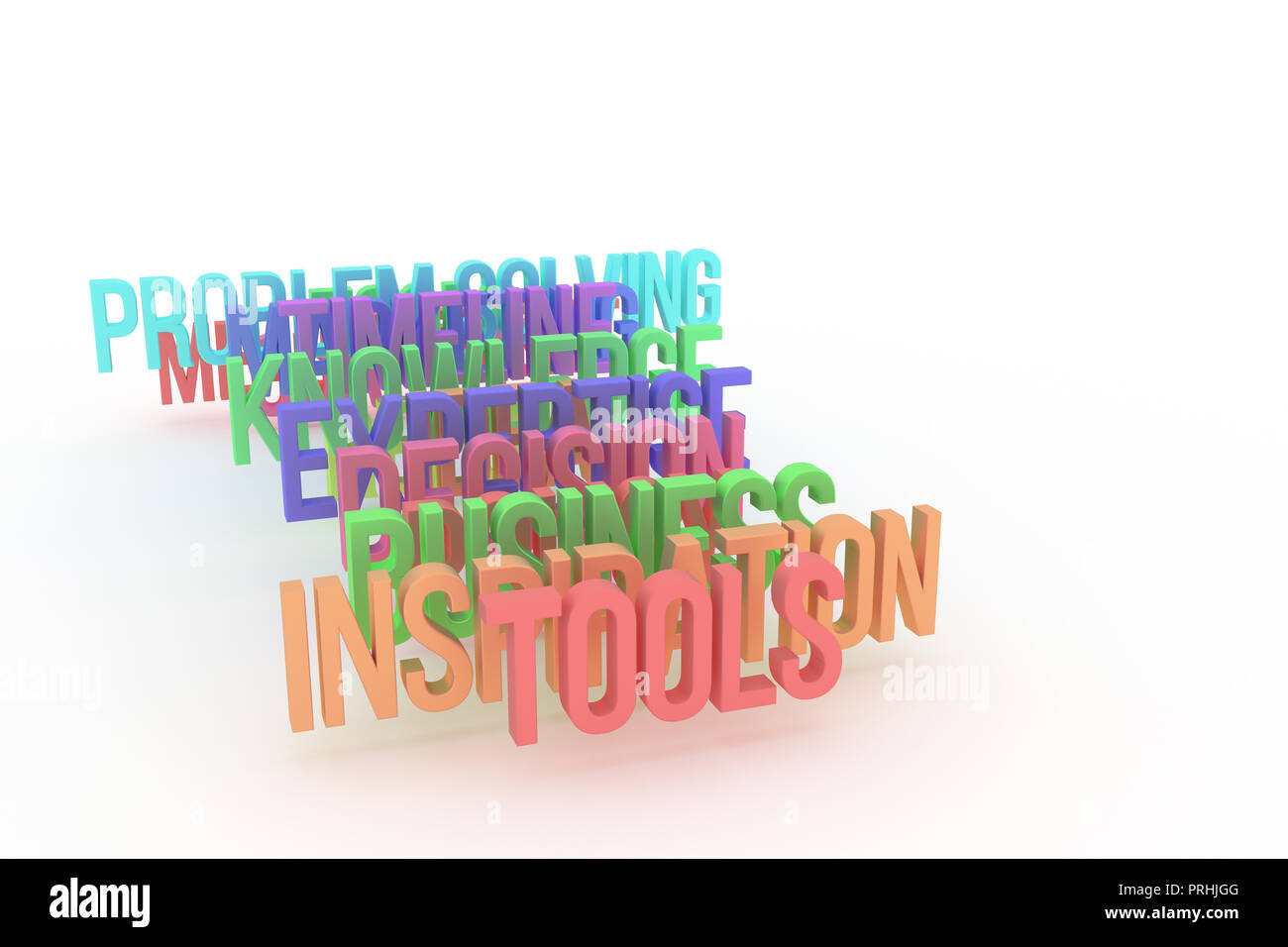 Tools & inspiration, business conceptual colorful 3D words. background ...