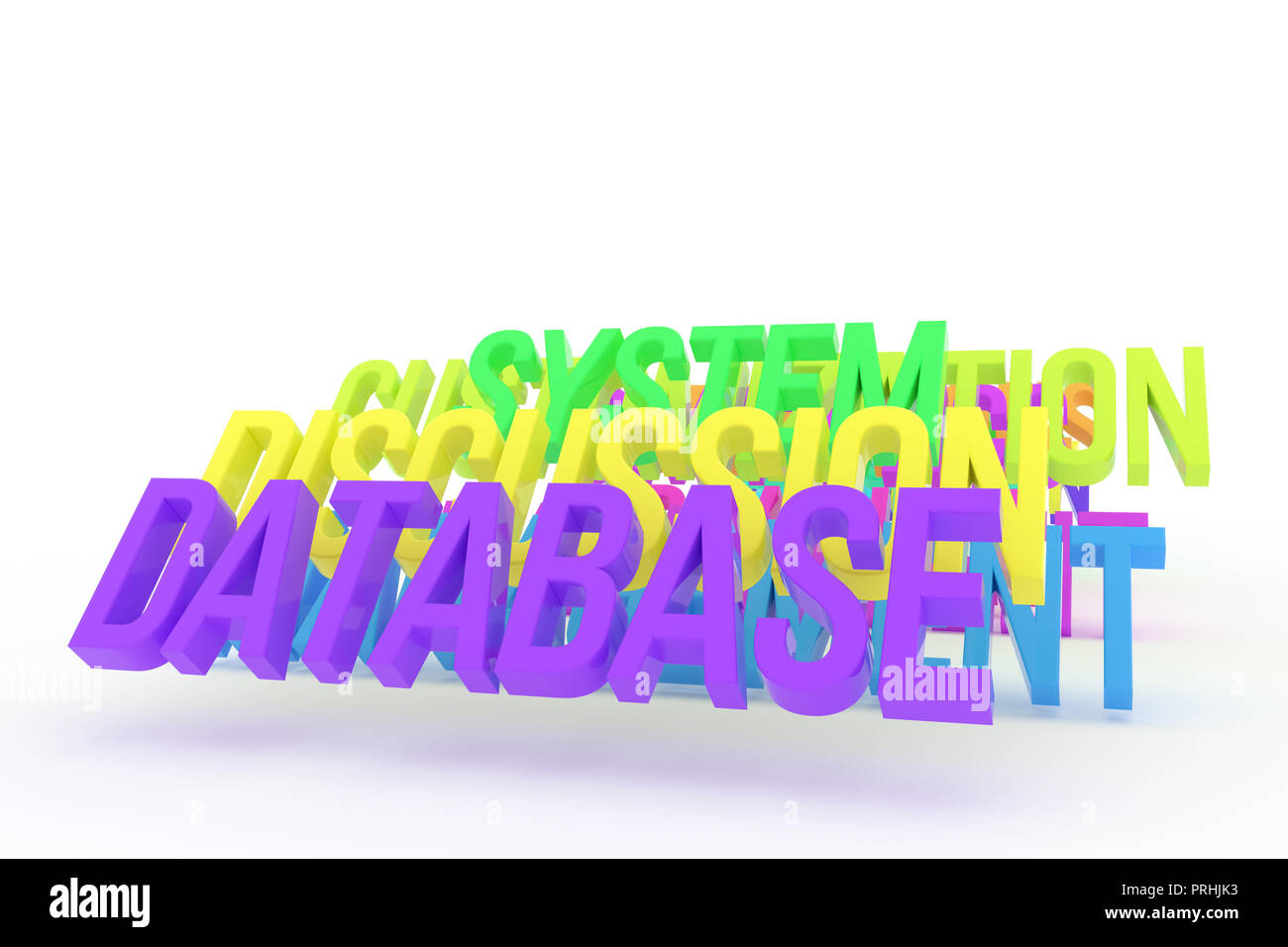 Database, business conceptual colorful 3D words. background abstract ...