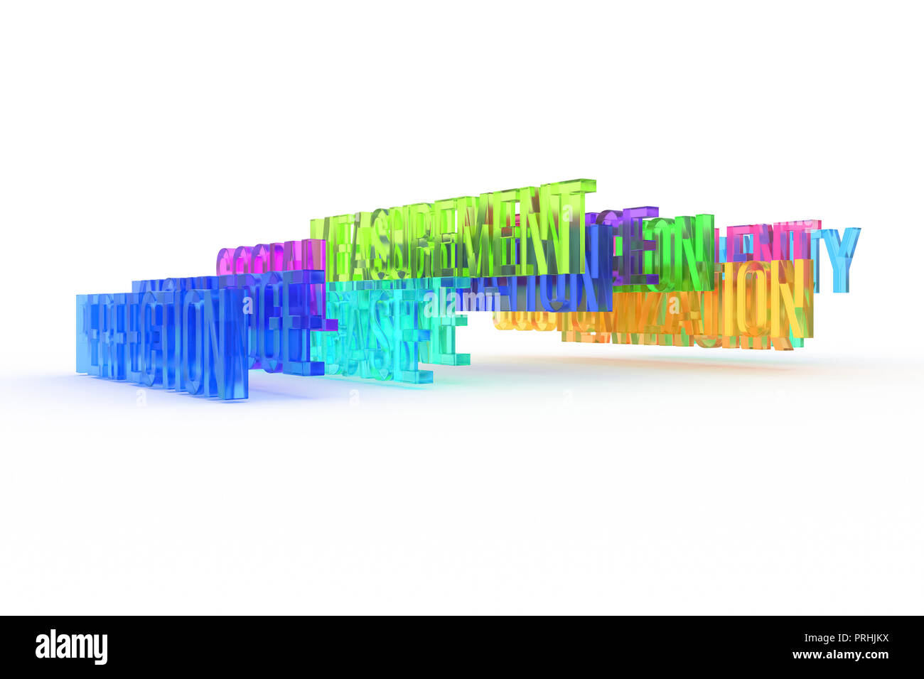 Perfection, business conceptual colorful 3D words. background cgi ...