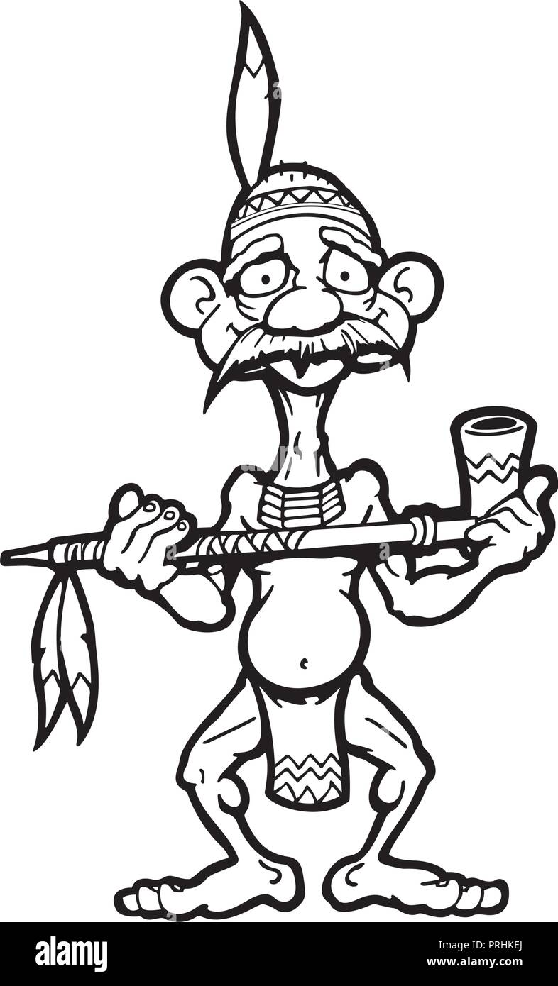 old tribe man character. cartoon character Vector Illustration Stock ...
