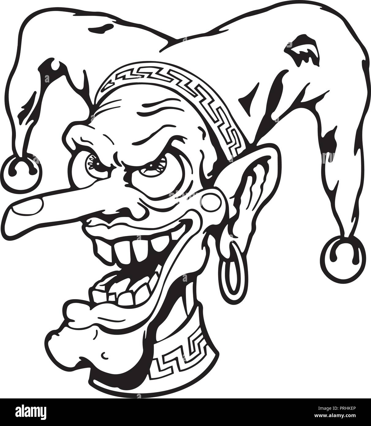 Clown vector sketch icon isolated on background. Hand drawn Clown icon ...