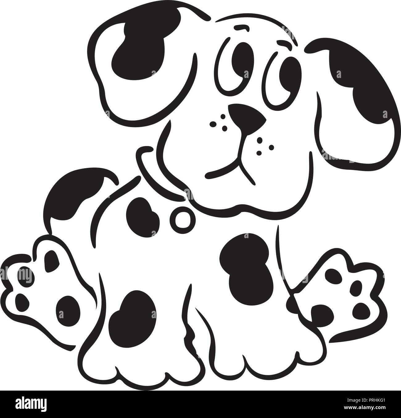 cartoon dog illustrations. outlined cartoon handrawn sketch ...