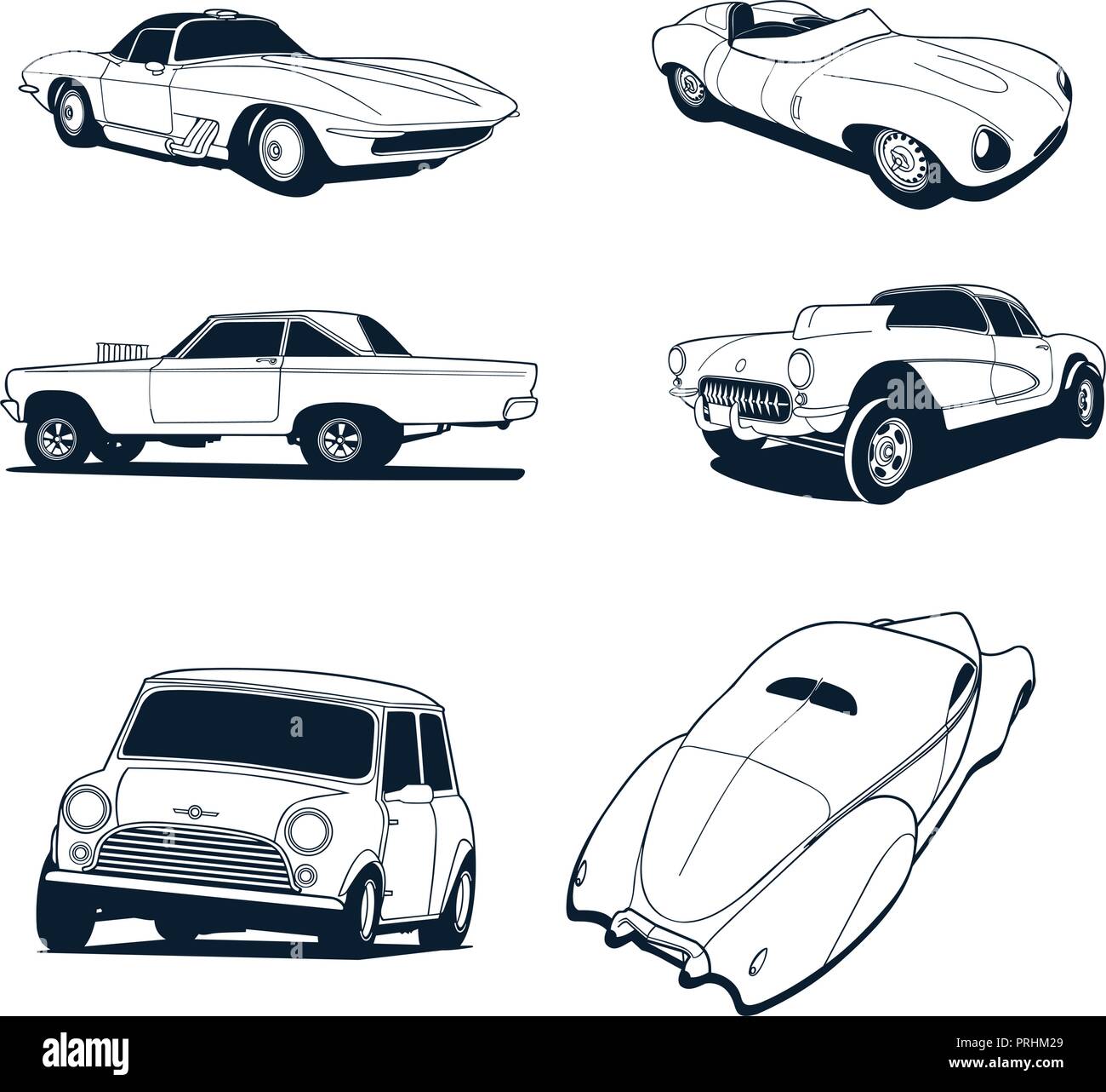 classic cars collection set. Vector Illustration Stock Vector Image ...