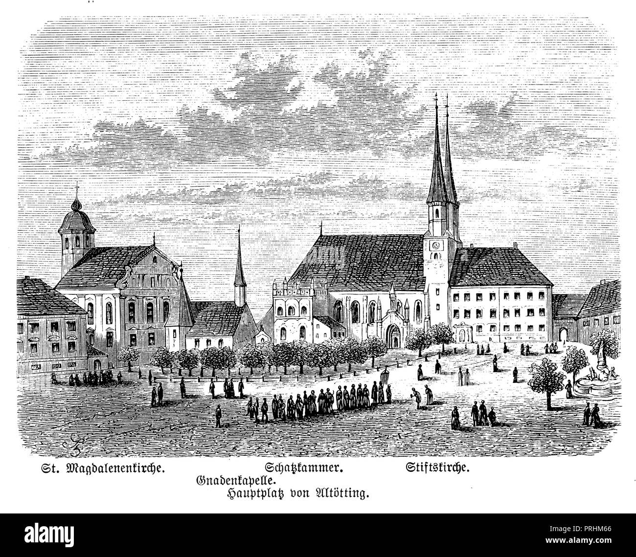Main square of Altötting Stock Photo - Alamy