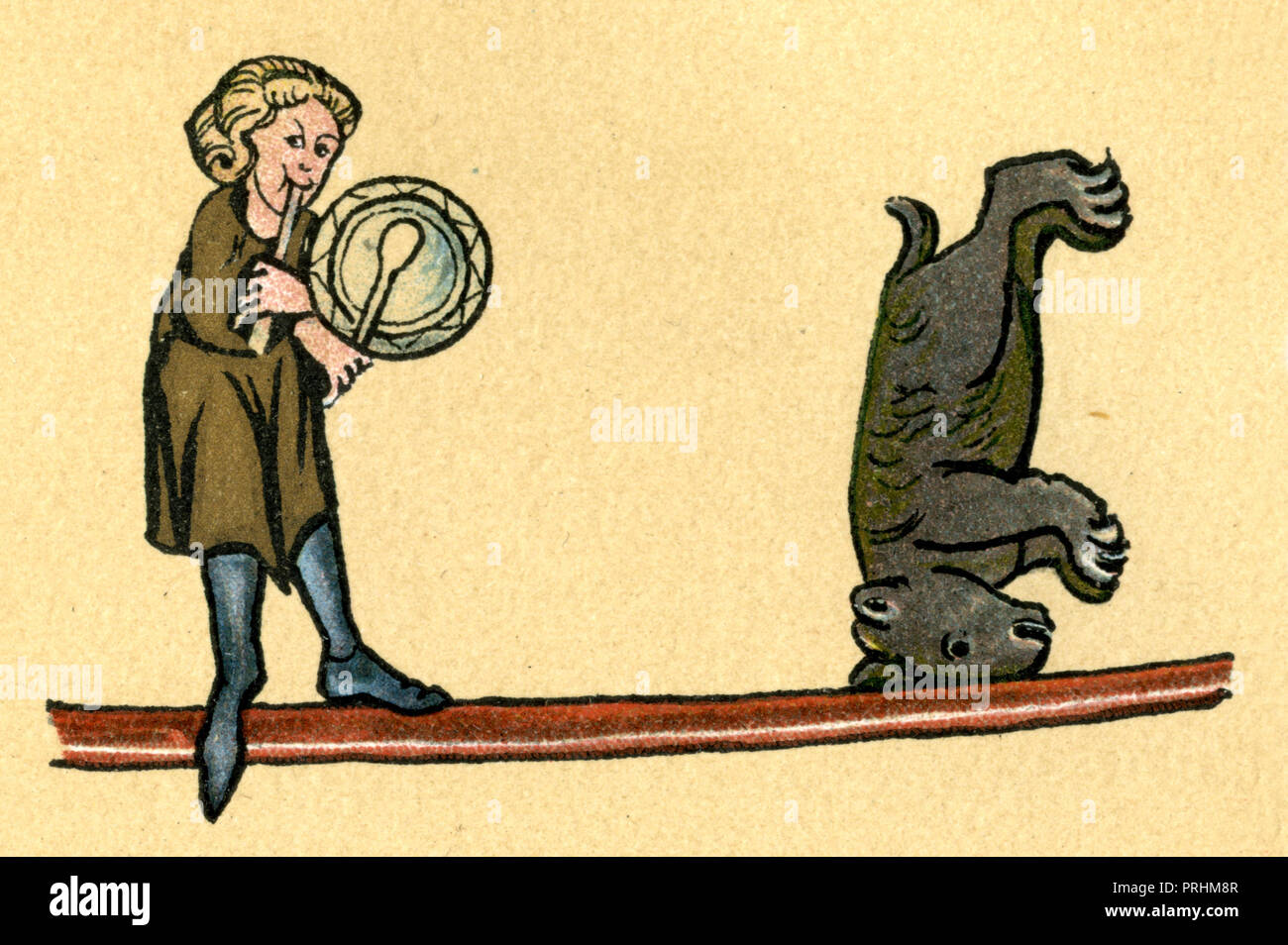 Medieval bear tamer Stock Photo - Alamy