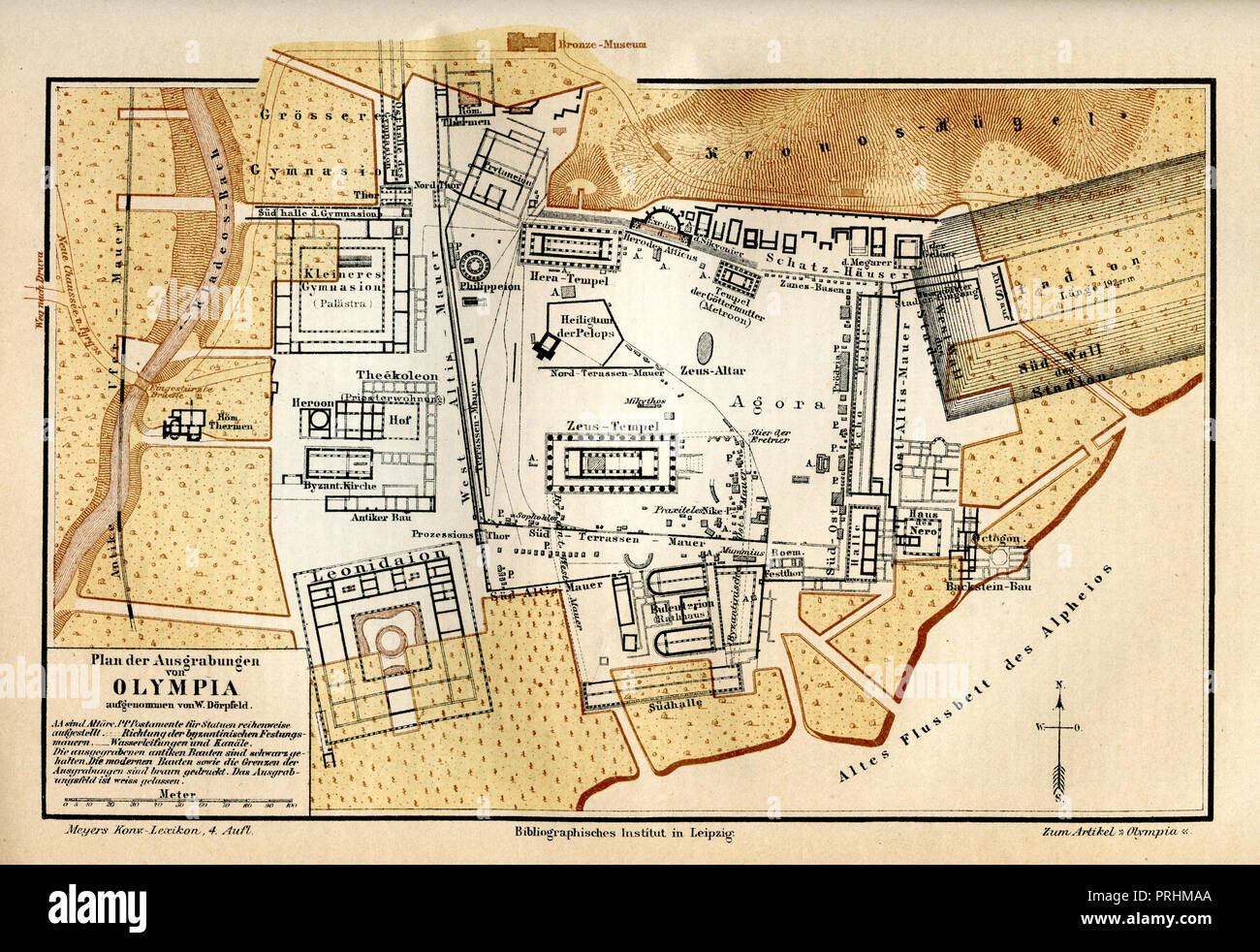 Plan of the excavations in Olympia, 1888 Stock Photo - Alamy