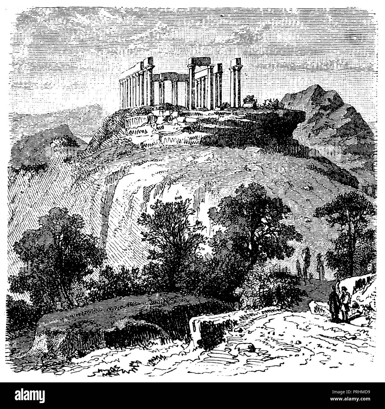 Ruins of the Athena temple at Aegina Stock Photo - Alamy